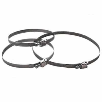 Fascetta stringitubo collare in metallo per condotte flessibili o rigide.